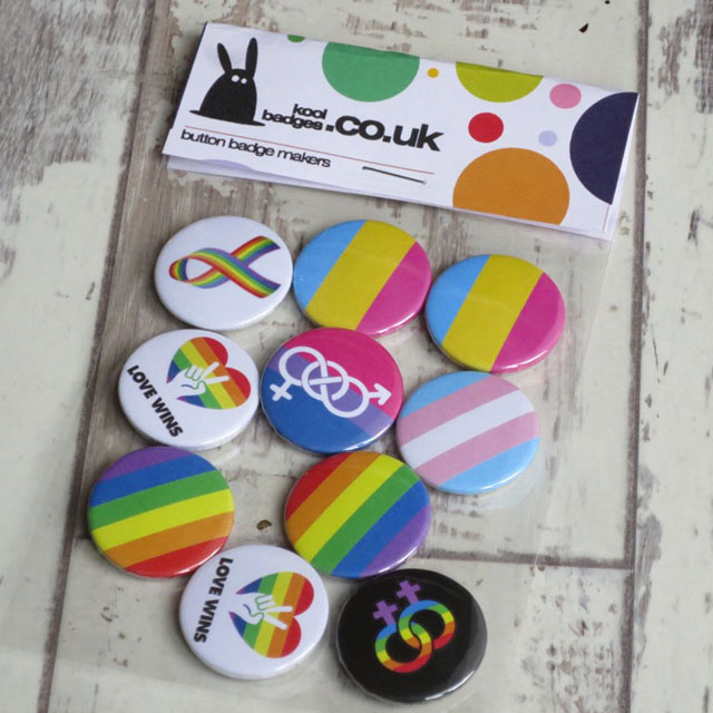 Gay badges, Lesbian badges and LGBTQIA+ pride badges