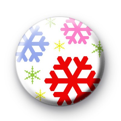 Bright Festive Snowflakes badges - Kool Badges