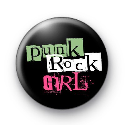 Punk Rock Girl Button Badge - Kool Badges