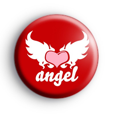 Red and White Angel Wings Badge - Kool Badges