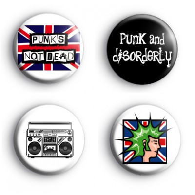 Set of 4 Punk Badges - Kool Badges